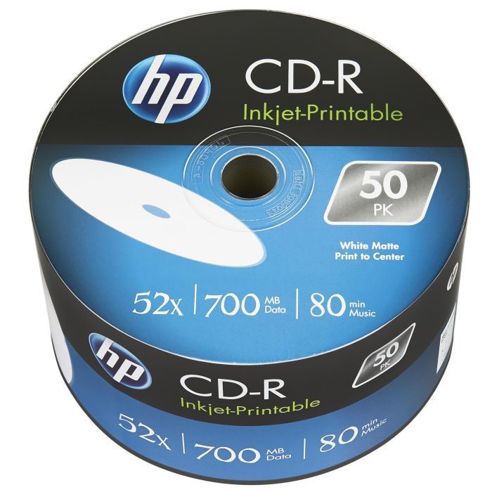 HP CD-R 700MB 52X IJ PRINT 50шт 69301/CRE00070WIP-3 ⏩ Купити Диск CD HP ...
